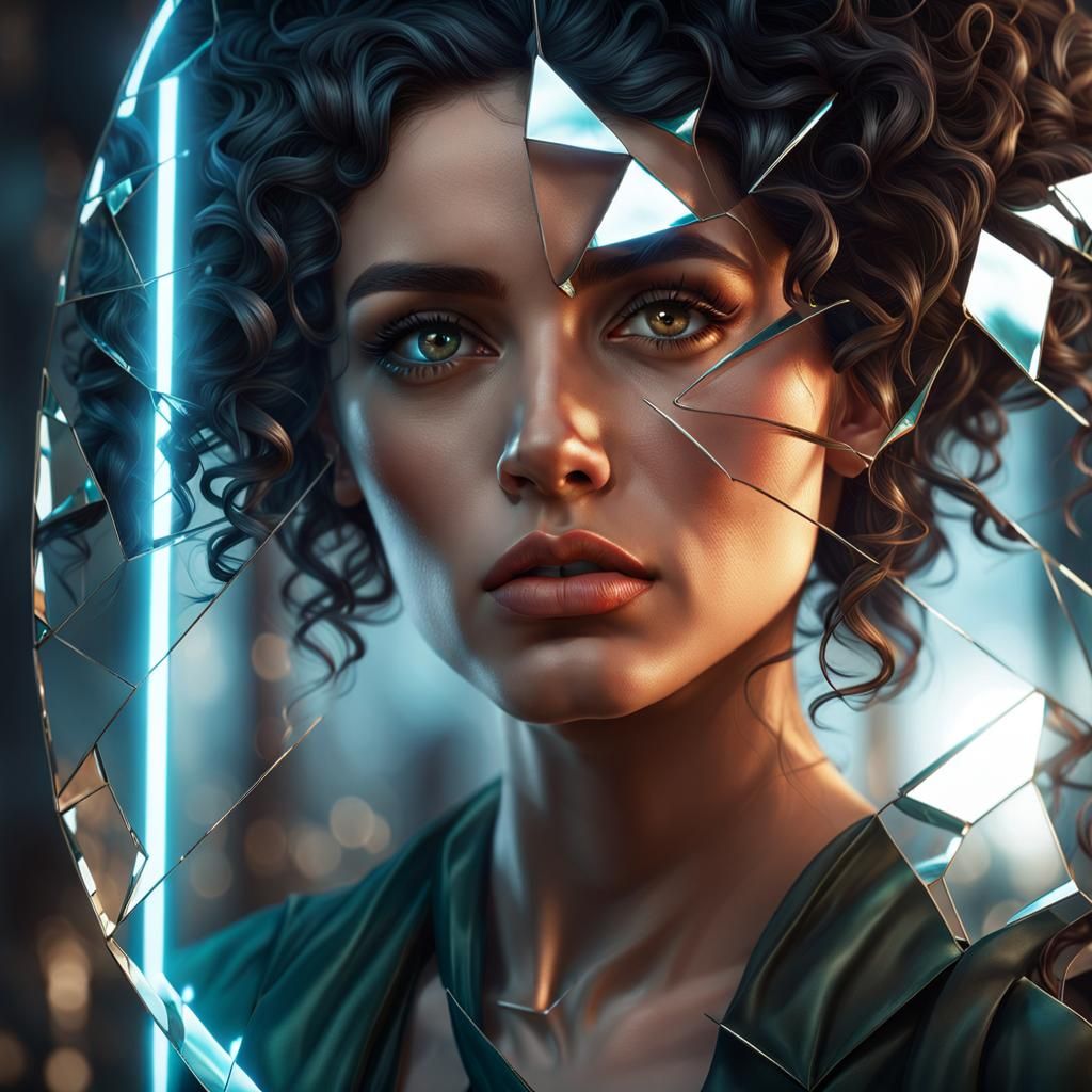 Cracked mirror! (perfect reflection, mixed 🇮🇱 / 🇵🇸!) - AI Generated ...