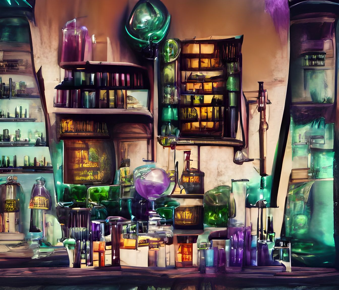 potions factory, by Alexander Fedosav; apothecary; - AI Generated ...