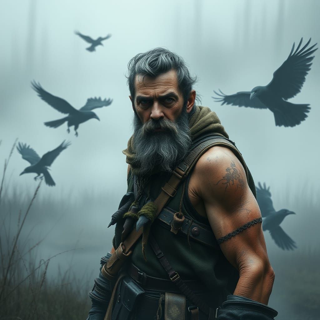 Gloom Stalker Ranger Amidst the Branholt Marsh - AI Art