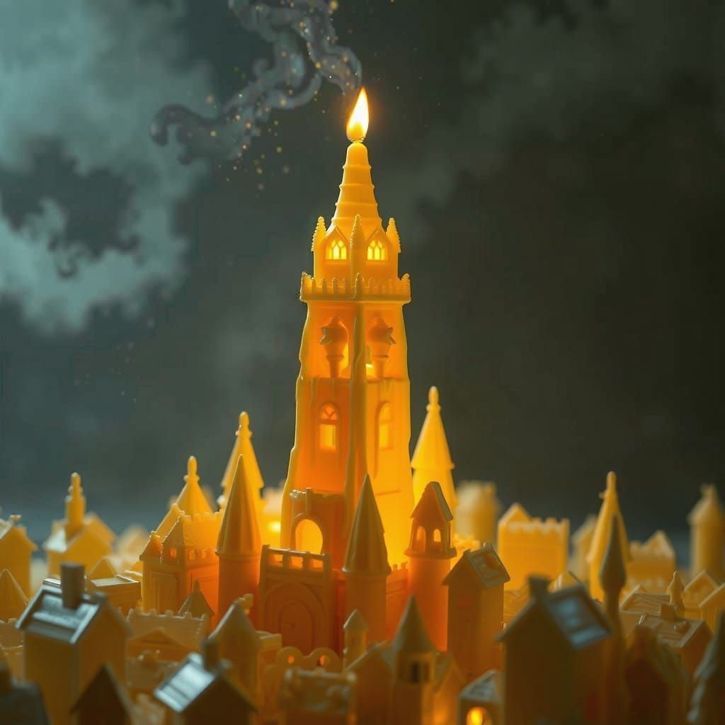 Candle castle - Ethereal Castle Under Starry Night Sky