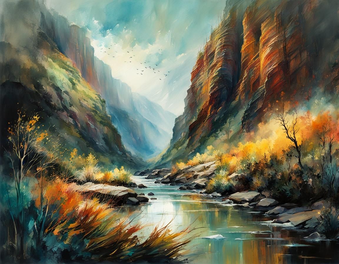 sentimental gentle wind come rushing by landscape by Rhoda Holmes ...