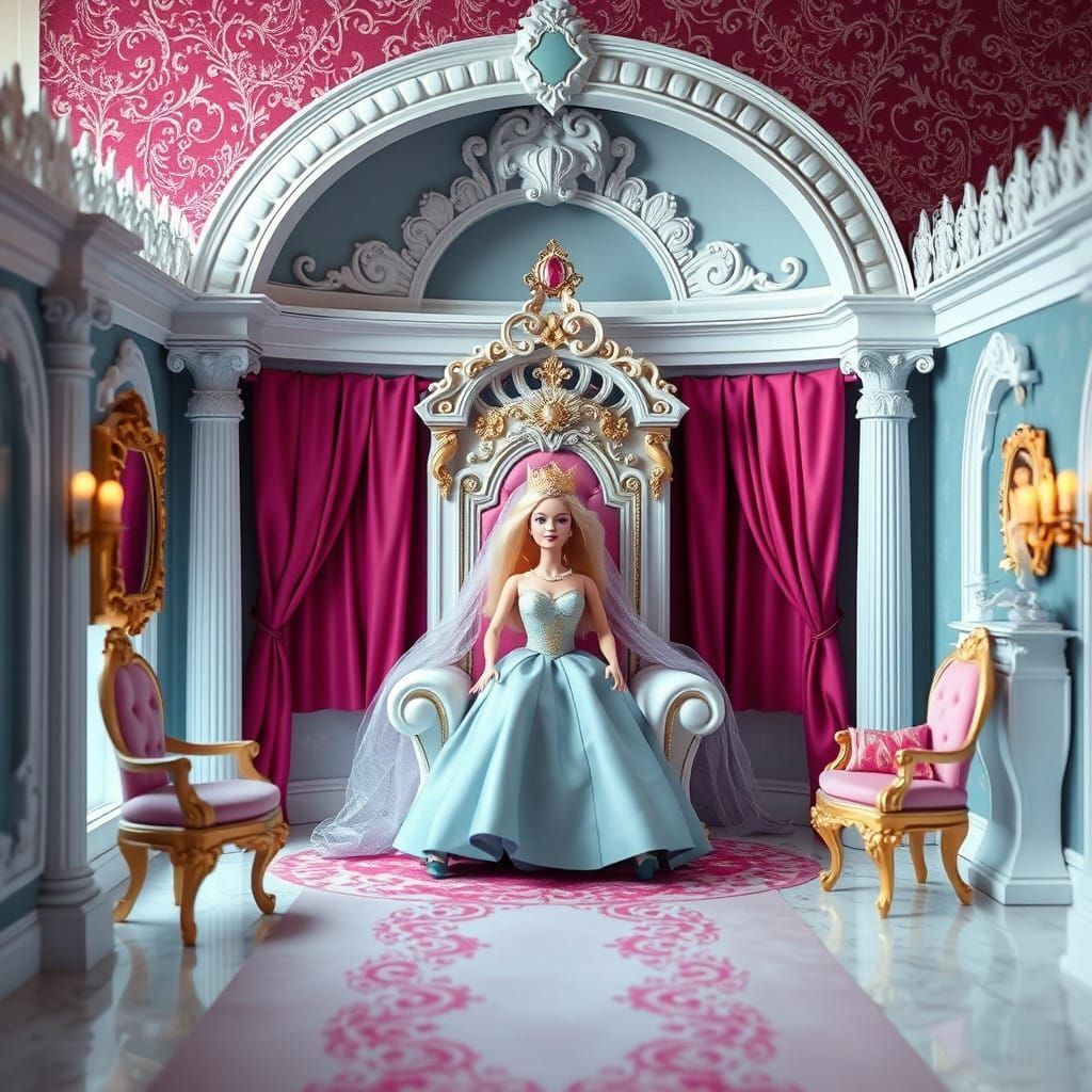 Barbie doll throne room - Luxurious Barbie Palace in Regency...