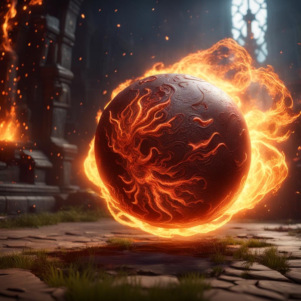 fantasy, fireball spell, 3D Game Cinematic Feel, Epic 3D Videogame ...