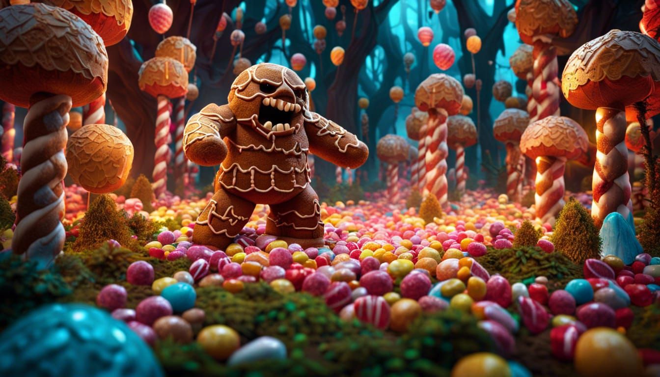Gingerbread Golem in the Candywoods - AI Generated Artwork - NightCafe ...