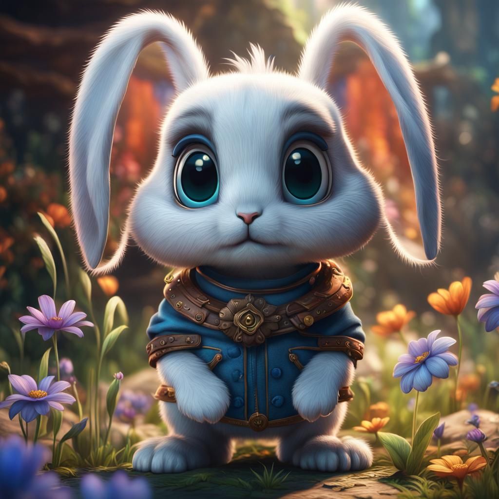A cute rabbit with big beautiful eyes - AI Generated Artwork ...