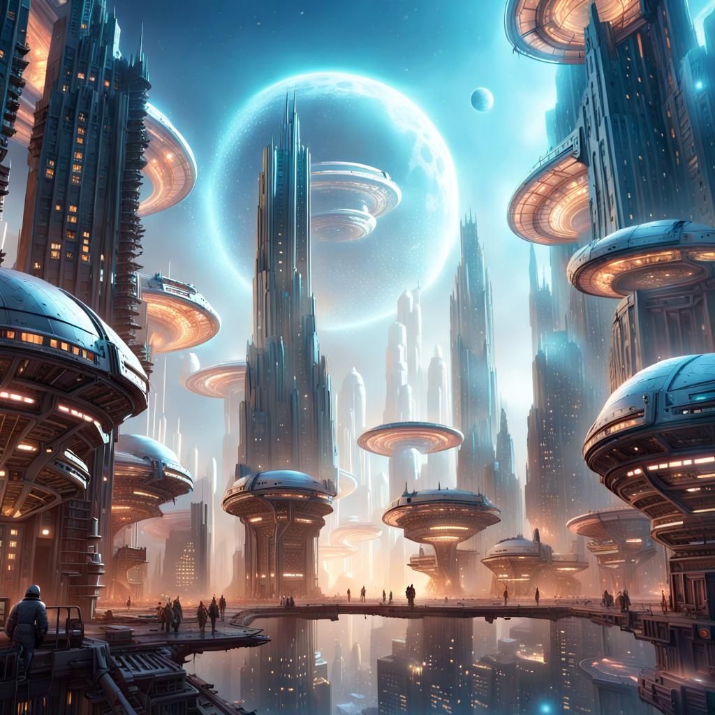 UTOPIAN science fiction Mega-City - AI Generated Artwork - NightCafe ...