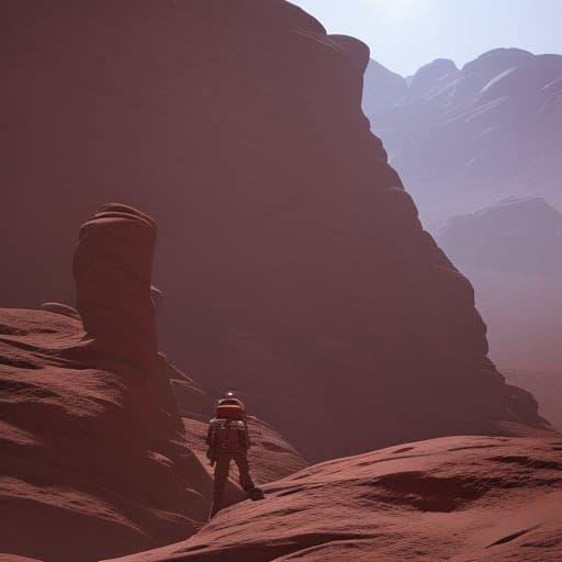 Astronaut stranded on Mars - AI Generated Artwork - NightCafe Creator