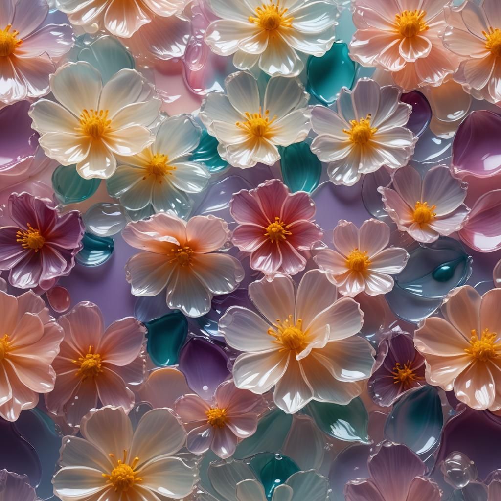 translucent flower petals made of jelly - AI Generated Artwork ...