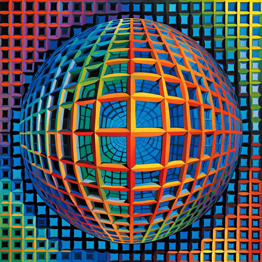 Tribute to Victor Vasarely. - AI Generated Artwork - NightCafe Creator