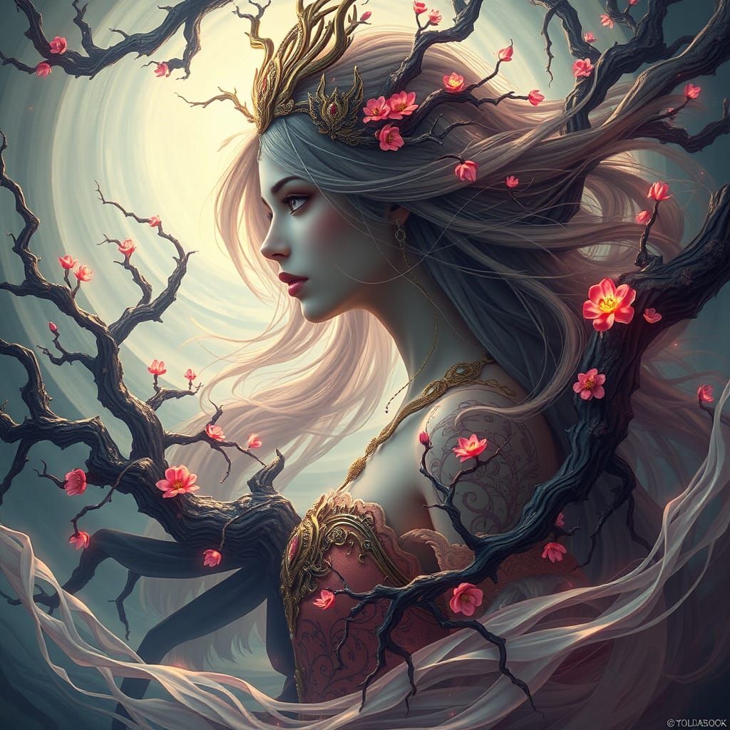 Ethereal Goddesses Amidst Wildwood Majesty - AI Art