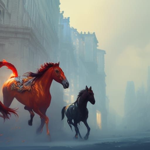 8 Horses Running China - AI Generated Artwork - NightCafe Creator