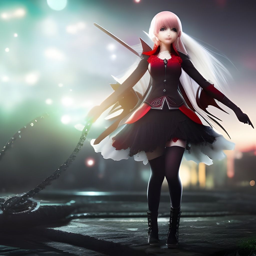 Tokyo ghoul beautiful elf girl, distinct lighting, detailed matte ...