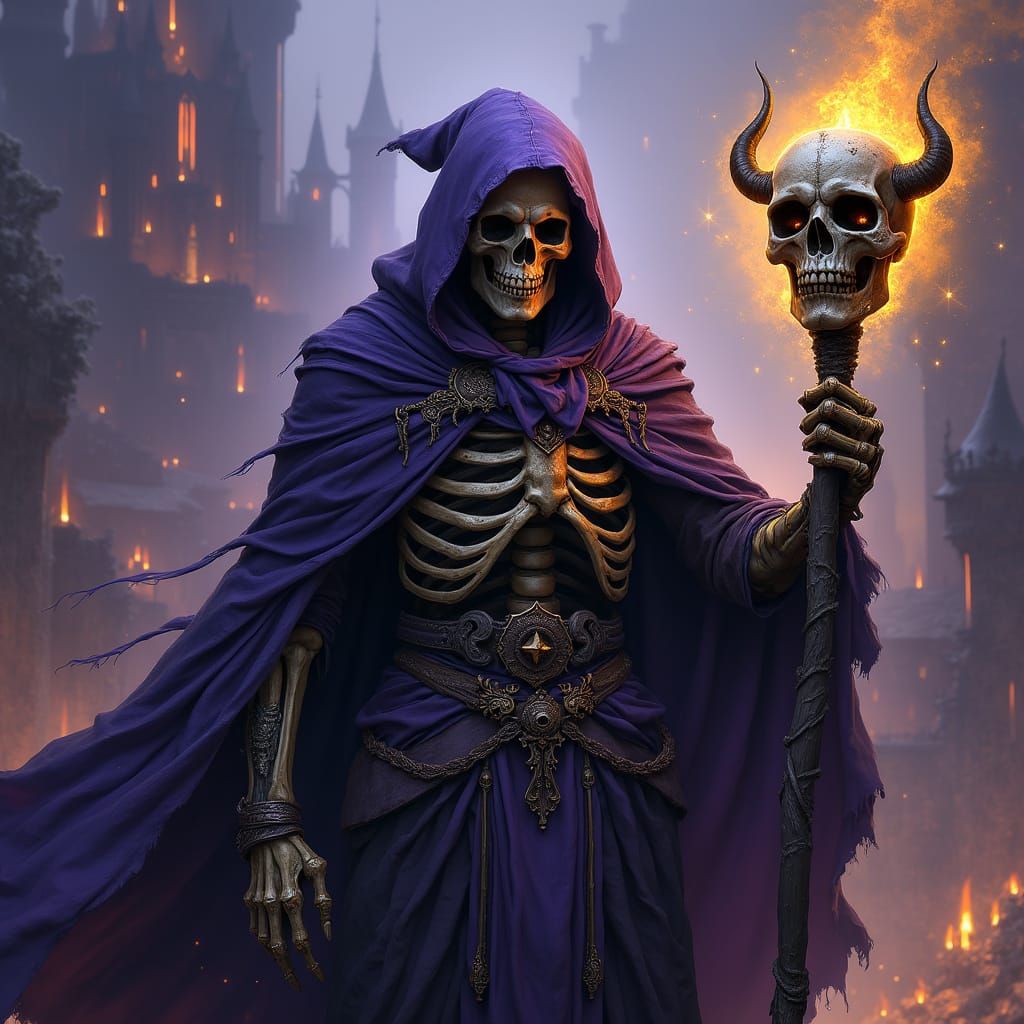 The ancient Magus - Dark Fantasy Skeleton King, Necromancer,...