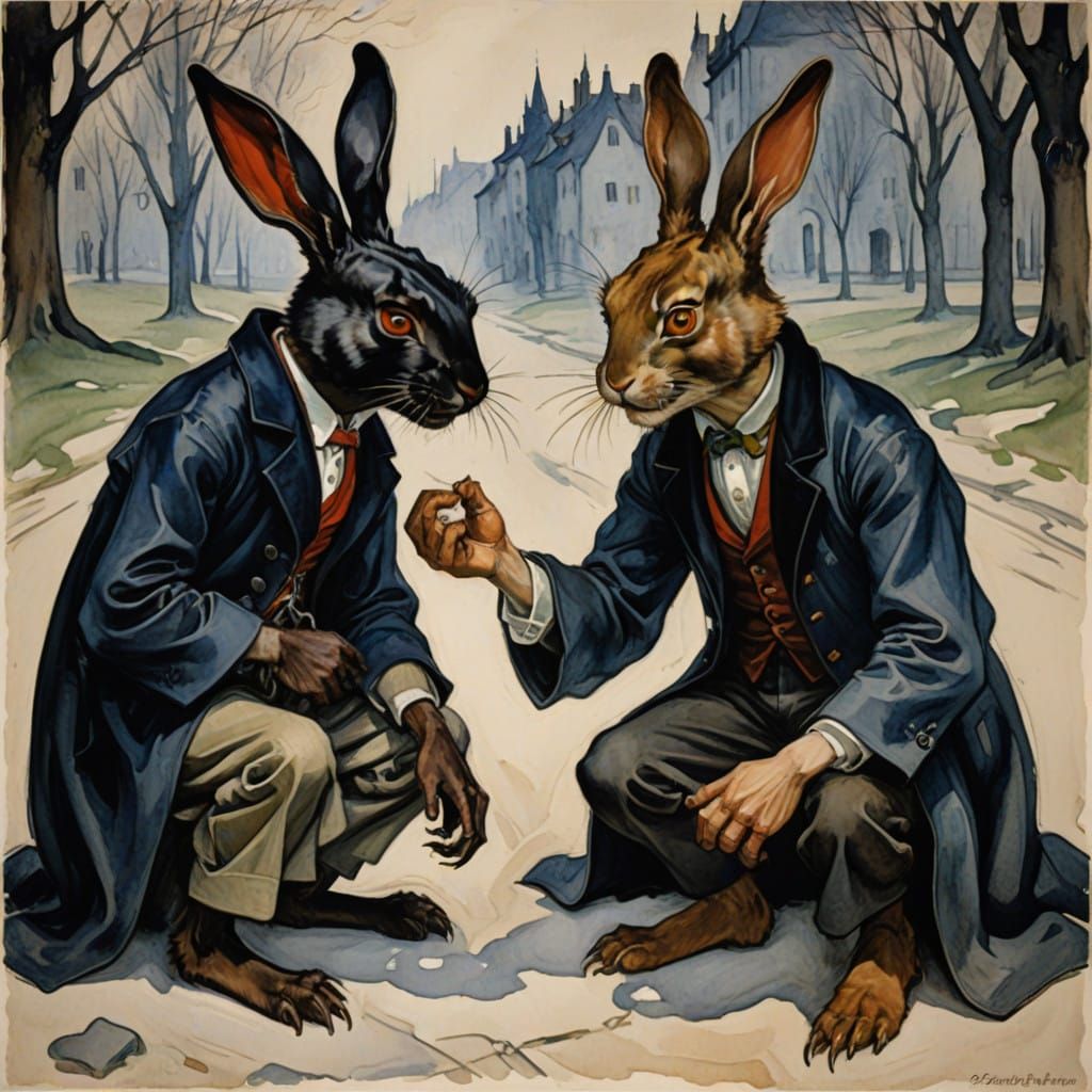 Mysterious Encounter at the Crossroads: A Vampire ... - AI Art