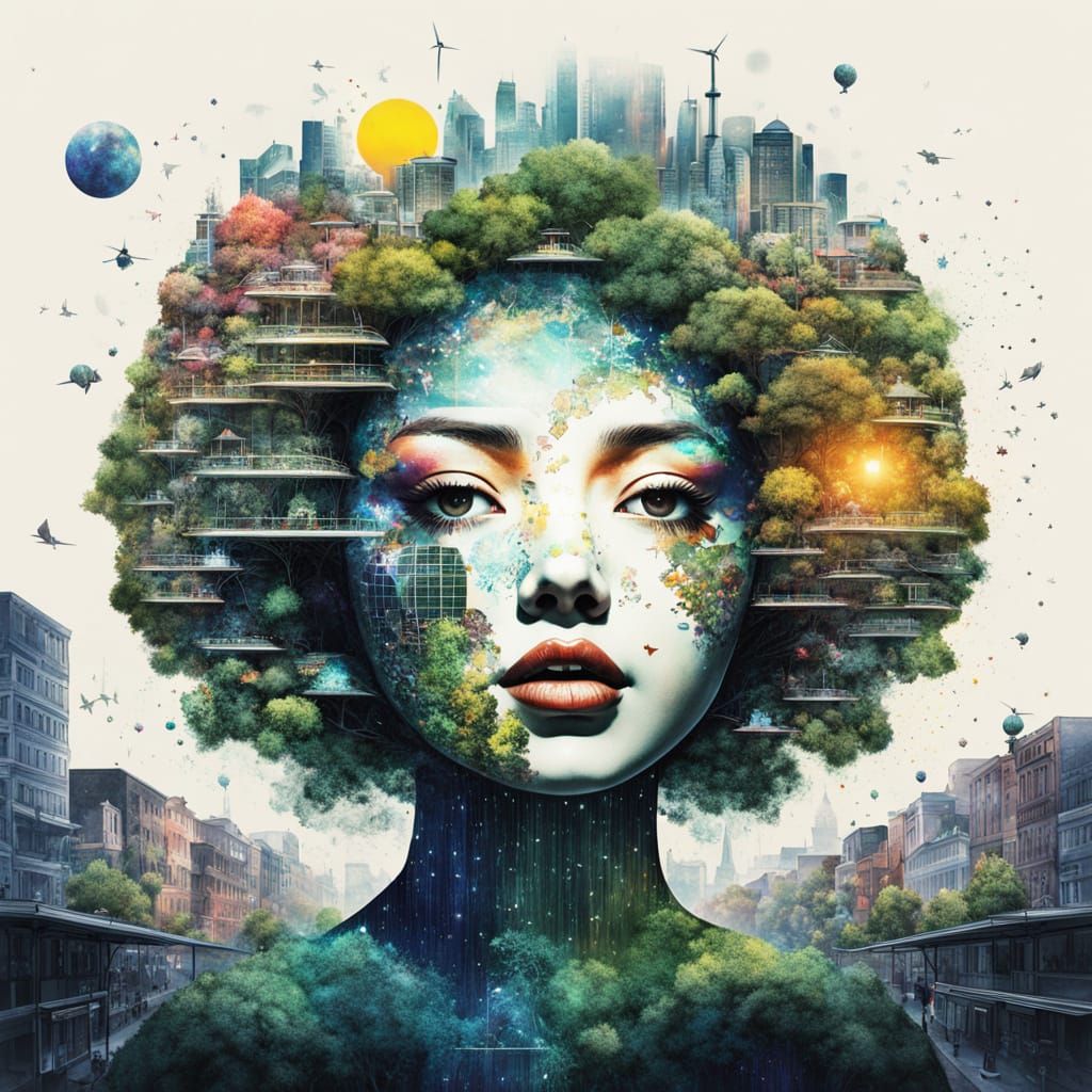 Solarpunk Settlement ( my vision of the future : Technology and nature ...