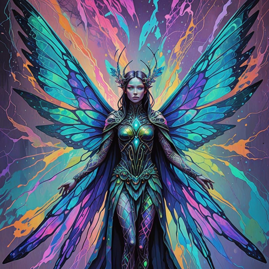 Full body, Fairy with Bipectinate antenna, long Multi-veined, prismatic ...