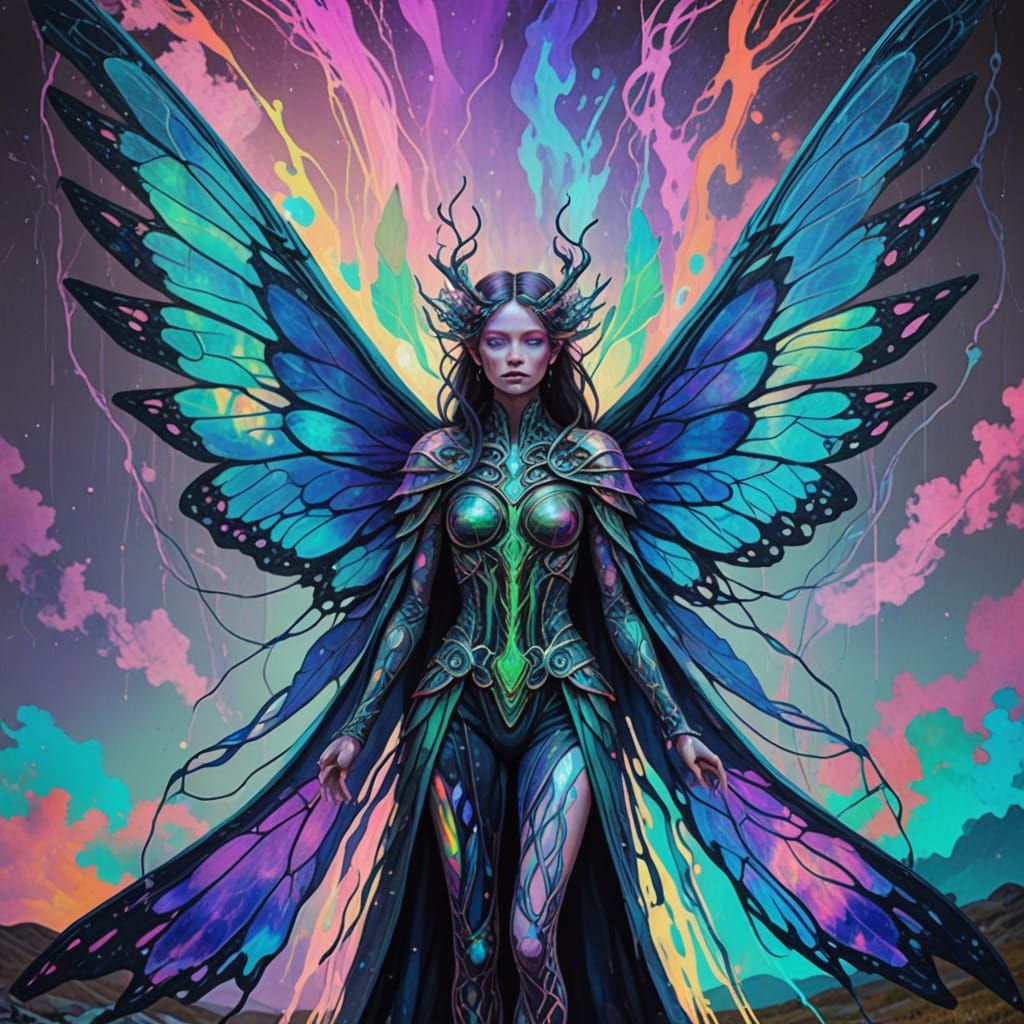 Full body, Fairy with Bipectinate antenna, long Multi-veined, prismatic ...