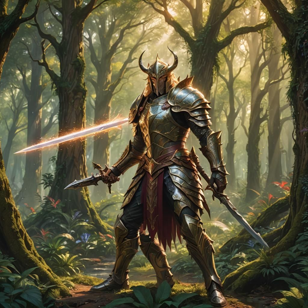 Eladrin Warlord in Majestic Hide Armor - AI Art