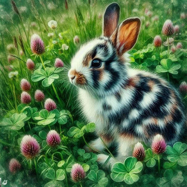 Piebald cottontail - AI Generated Artwork - NightCafe Creator