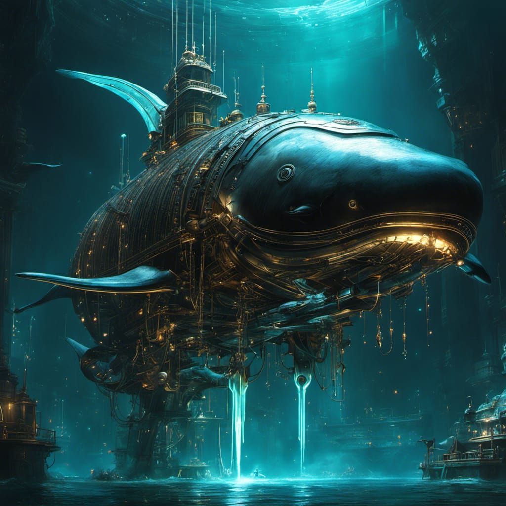 intricate and gorgeous egyptian steampunk robot whale killer on ...