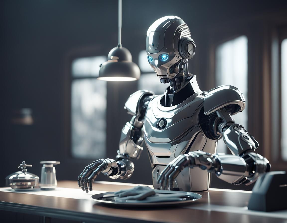 Robot Butler - AI Generated Artwork - NightCafe Creator