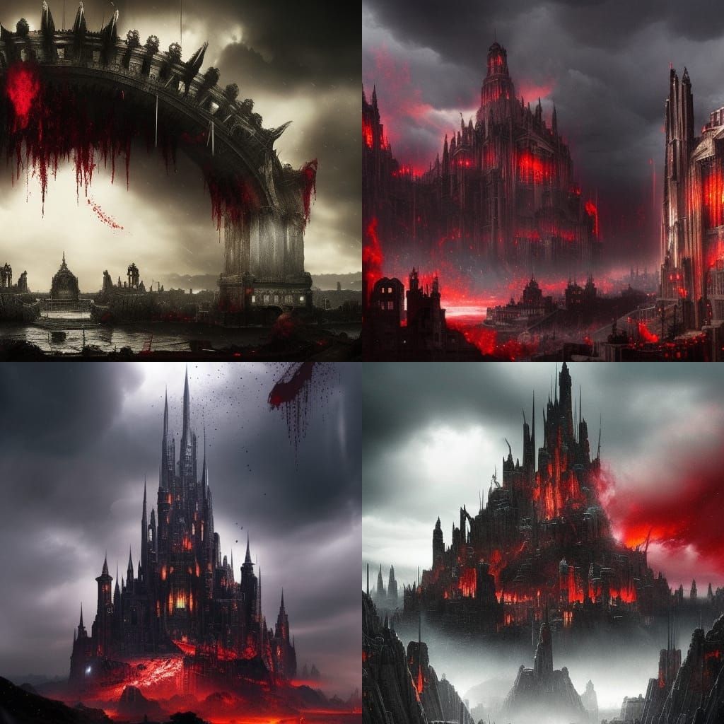 Raining blood on darkness - AI Generated Artwork - NightCafe Creator