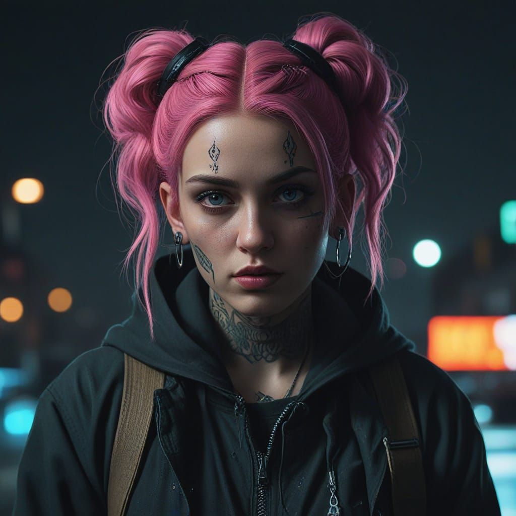 Futuristic Rogue Woman in Noir Aesthetic - AI Art