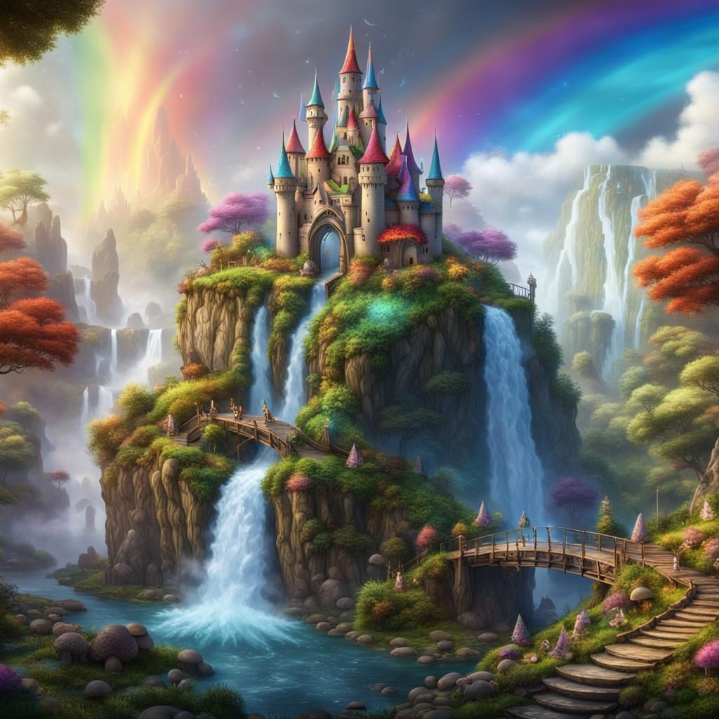 Rainbow castle - AI Generated Artwork - NightCafe Creator
