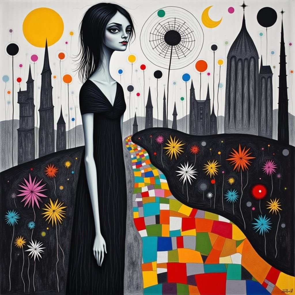 Rayograph black and white and rainbow colors ...