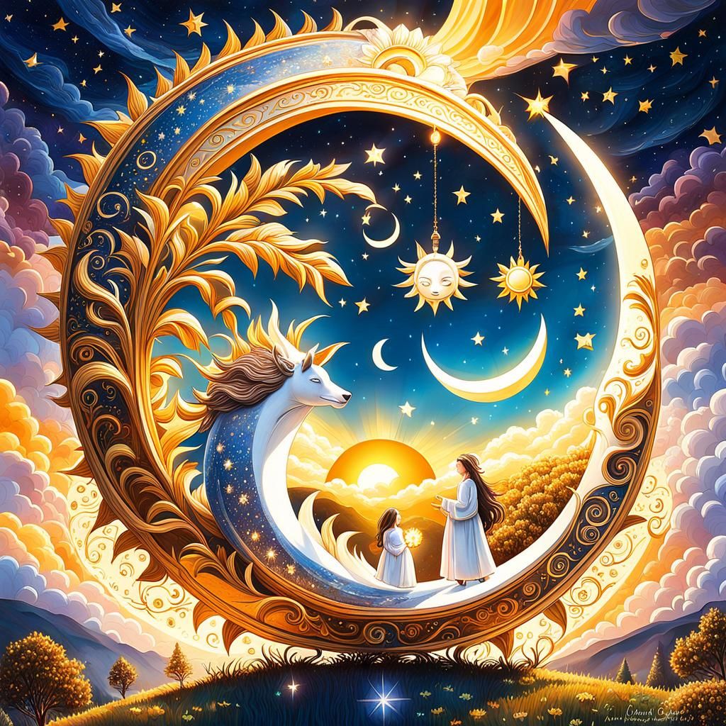 Cosmic Sun and Cosmic Moon live happily in their home in the sky, they ...