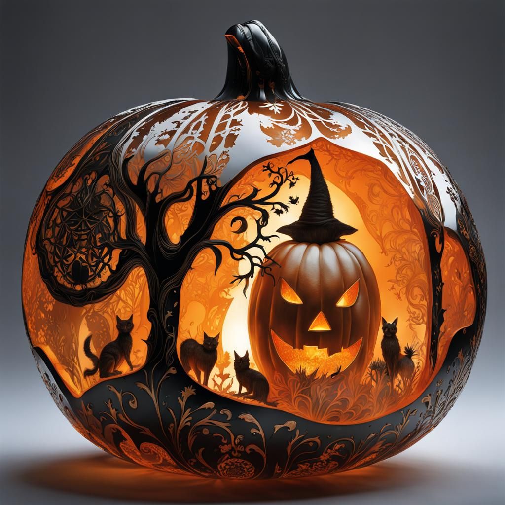 Pumpking carving - AI Generated Artwork - NightCafe Creator