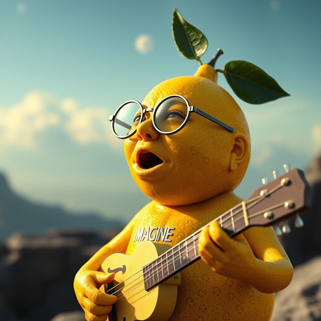 John Lemon singing 'Imagine'- Daily challenge #857 - NightCafe Creator