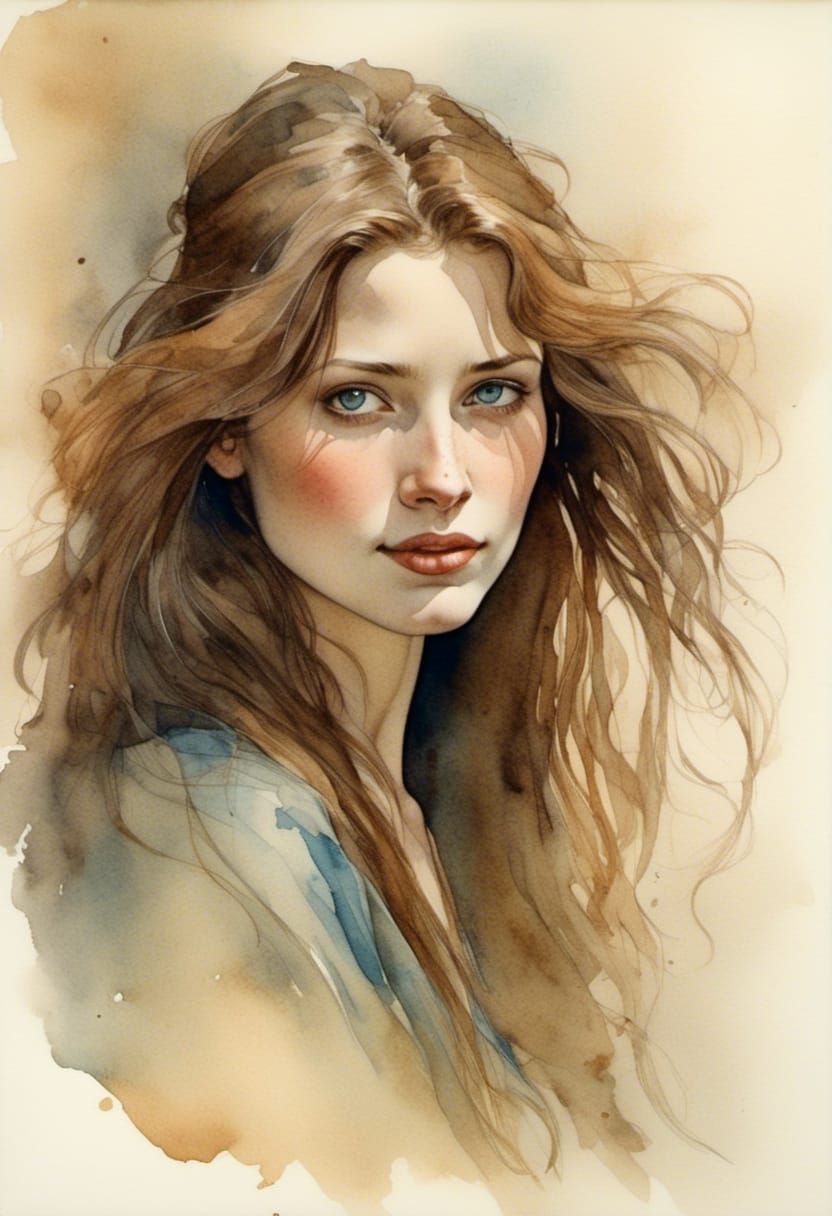 Brown Hair, Hazel Eyes - AI Generated Artwork - NightCafe Creator