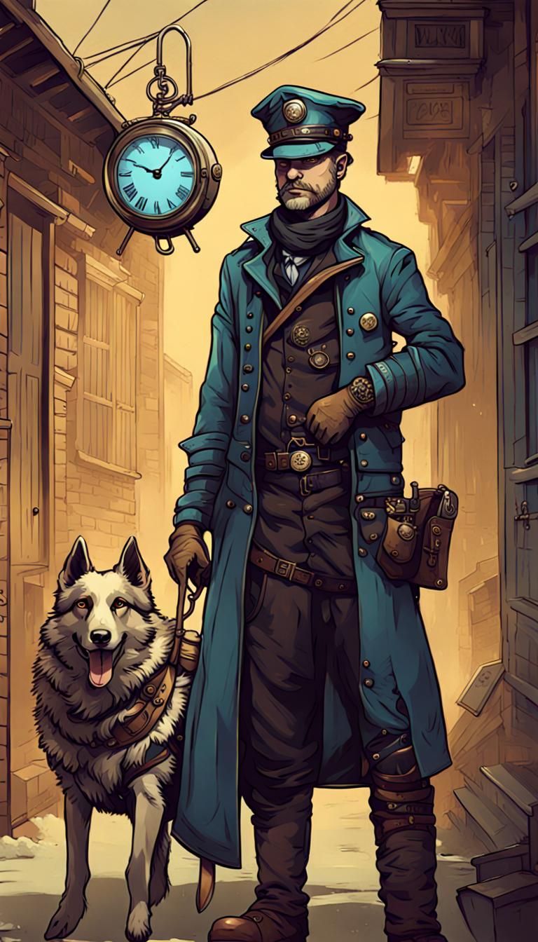 Shepherd cop cool colors digital illustration magnificent beautiful ...