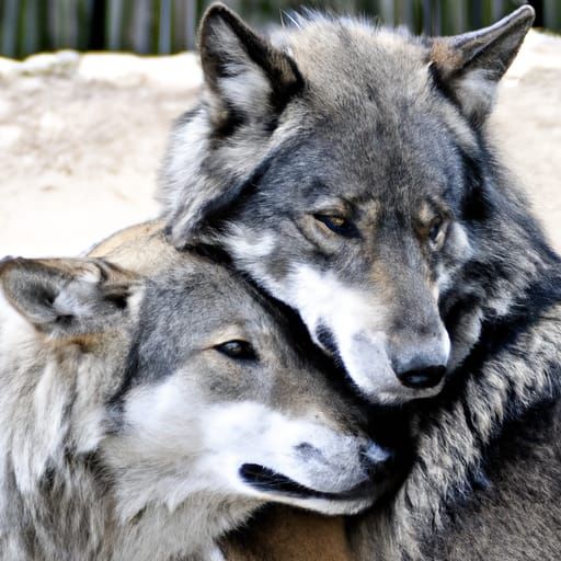 Cuddling wolf - AI Generated Artwork - NightCafe Creator