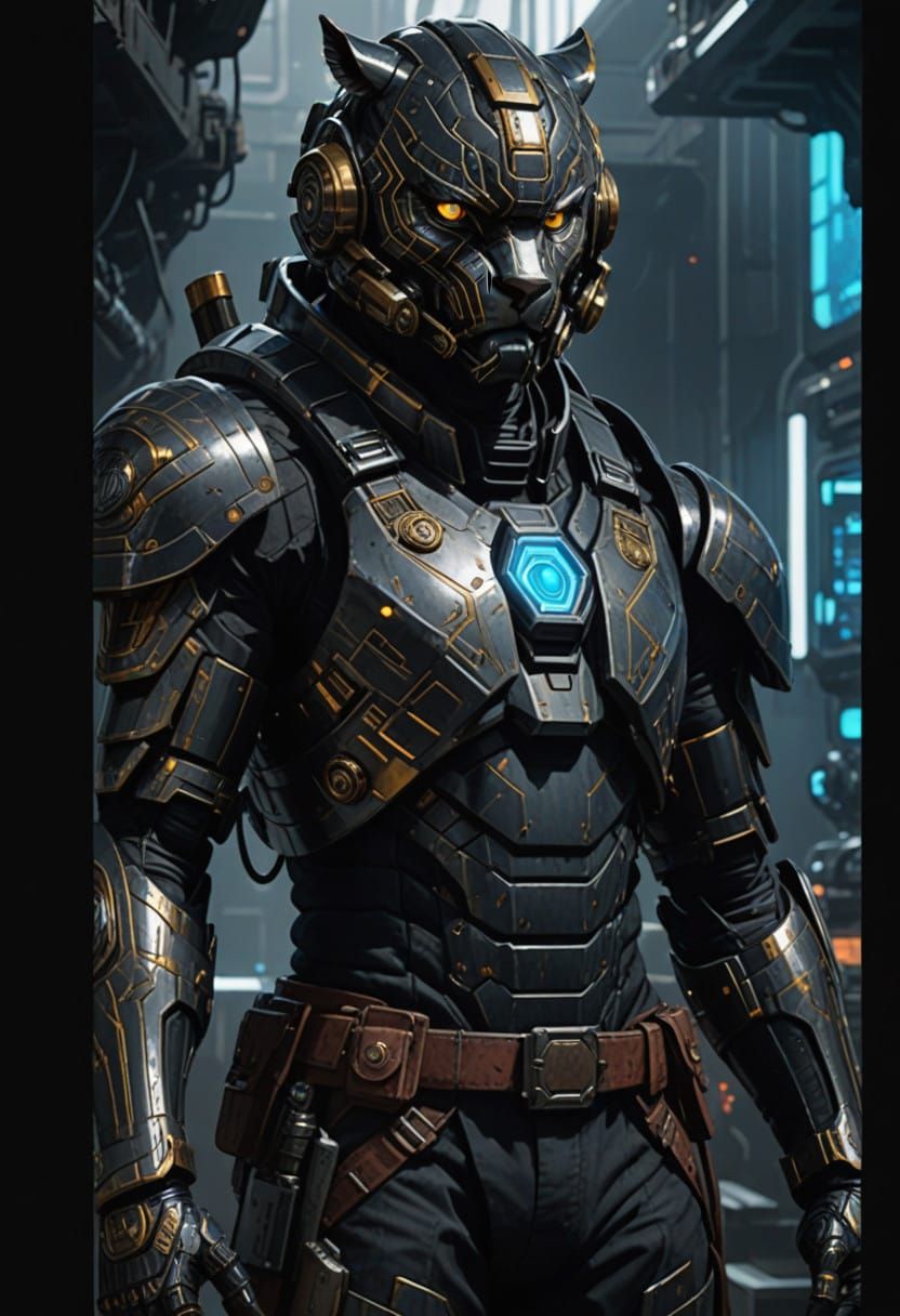 A black tiger warrior from Tails of a Soldier book series