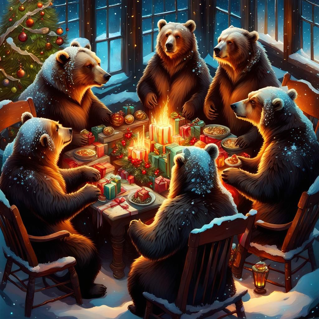 Bears Celebrating Christmas Ai Generated Artwork Nightcafe Creator
