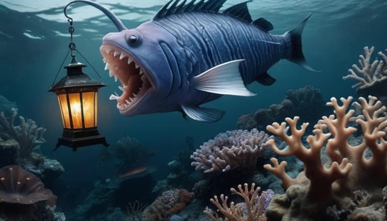Ocean Creatures - Lanternfish, Anglerfish - AI Generated Artwork ...
