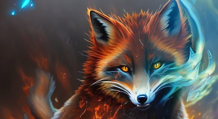 Flaming Fox - AI Generated Artwork - NightCafe Creator