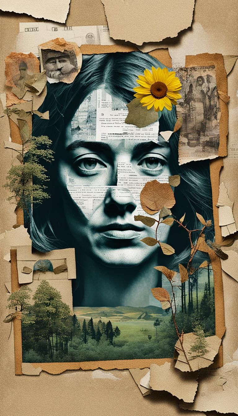 double exposure 3d optical illusion, letters of the past, nostalgy ...