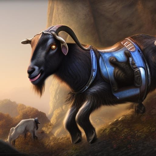 Goat themed motorcycle - AI Generated Artwork - NightCafe Creator