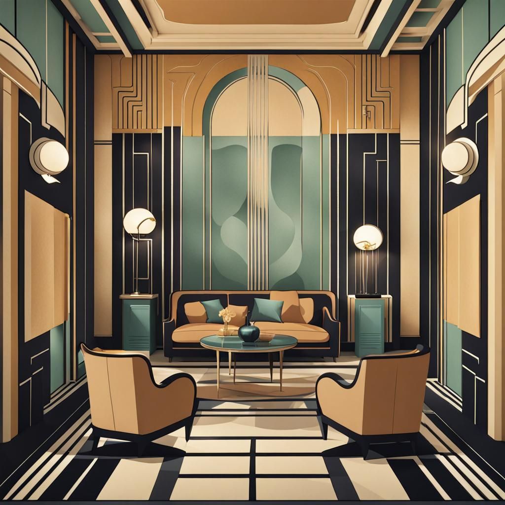 room decorated in art deco style - AI Generated Artwork - NightCafe Creator