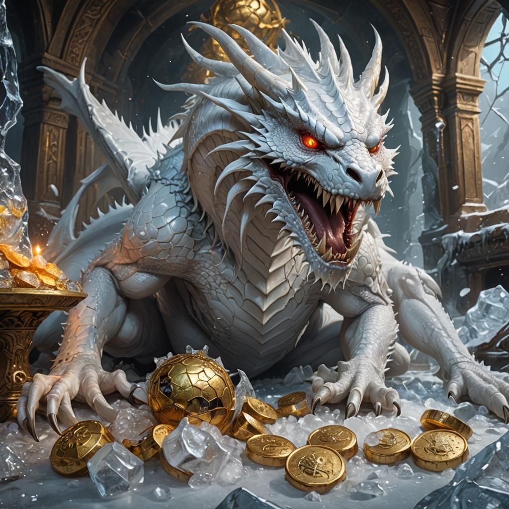 Dragon in his ice covered lair - AI Generated Artwork - NightCafe Creator