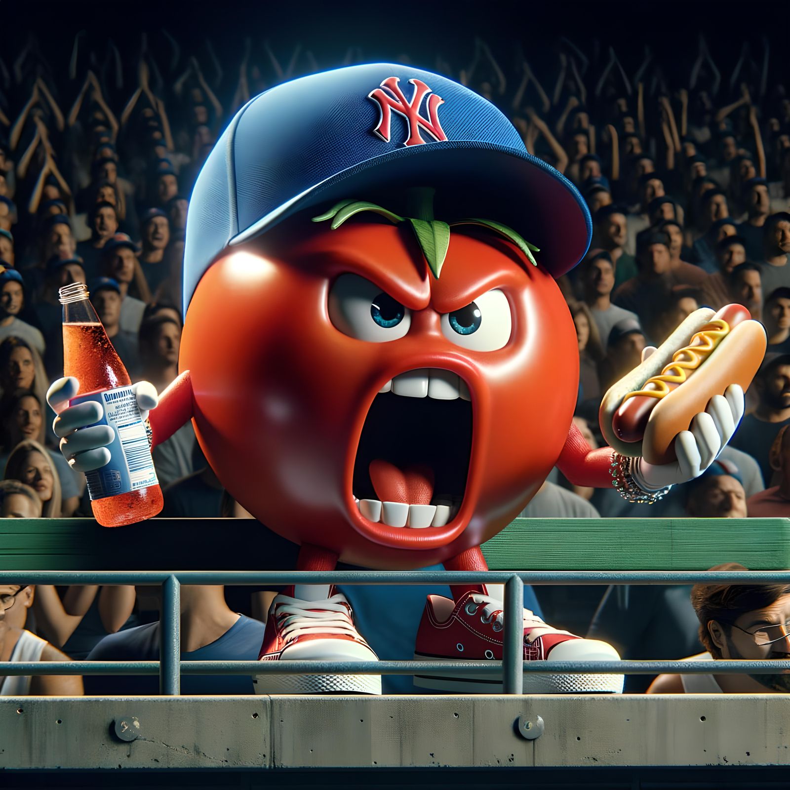New York Yankees Fan - Angry Tomato 3 - AI Generated Artwork ...