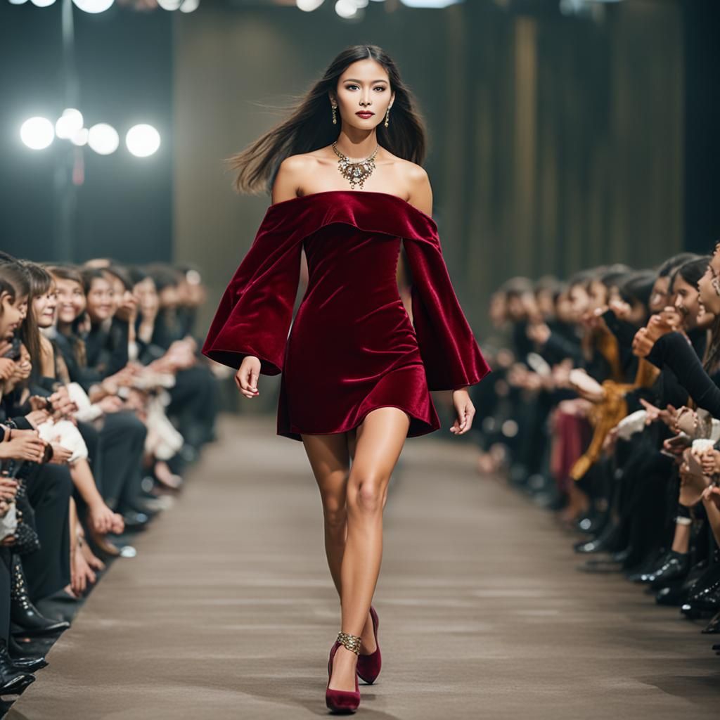 Deep Red Mini Evening Dress Realistic & Simple. Redone. - AI Generated Artwork - NightCafe Creator