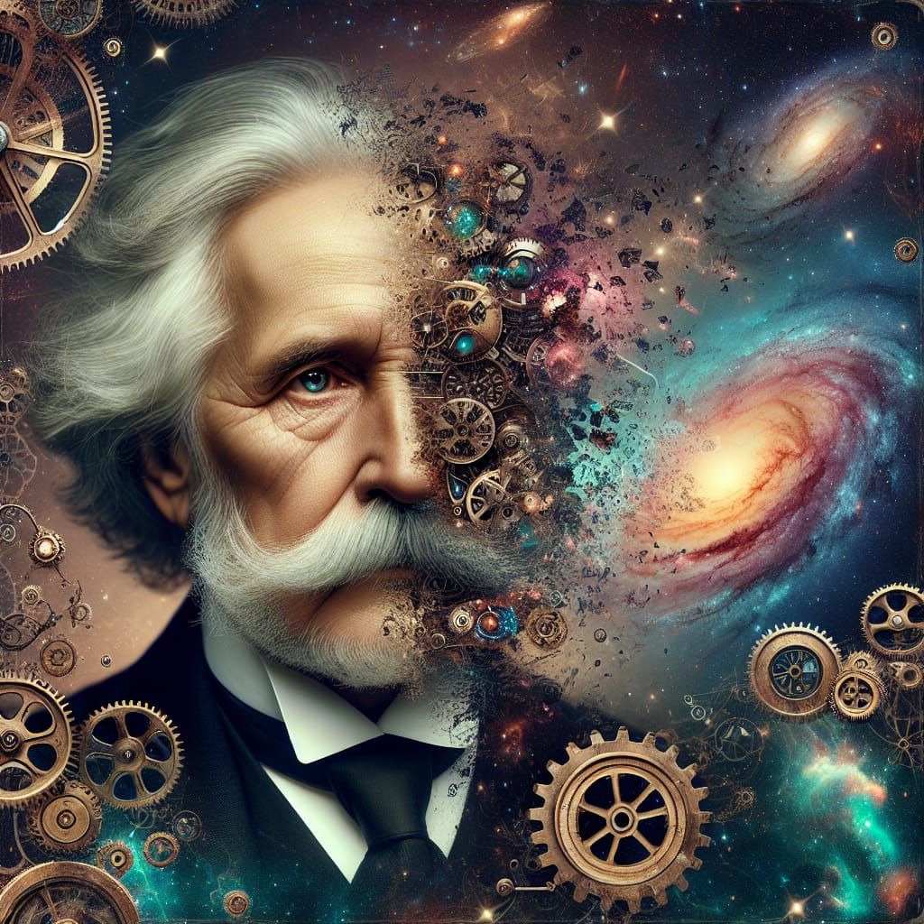Face of Albert Einstein, just Exploding into space - AI Generated ...