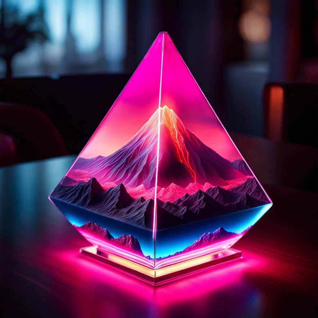LAYERED HOLOGRAM MINIATURE LANDSCAPE - LAVA LAMP™️ : Volcanic Eruption ...