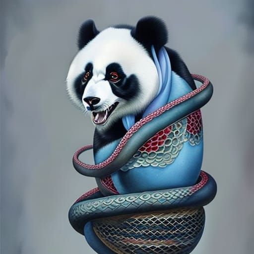 Panda Snakes 2 - AI Generated Artwork - NightCafe Creator