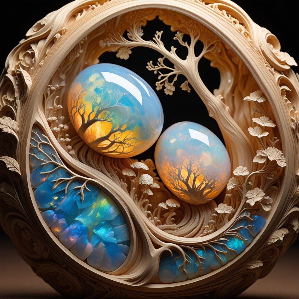 The ultimate Masterpiece of tiny creatures on a adventure carved into ...