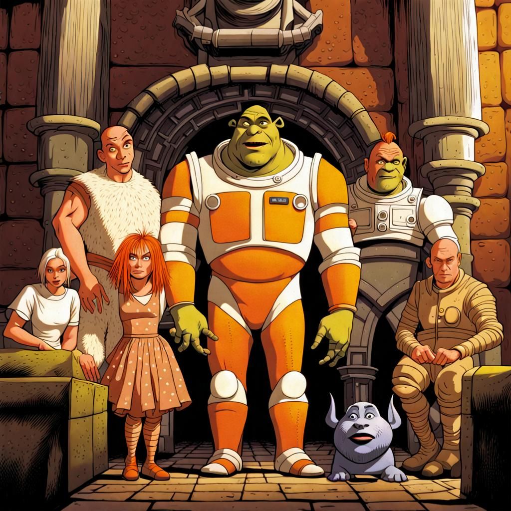 The Fifth Element starring Shrek - AI Generated Artwork - NightCafe Creator